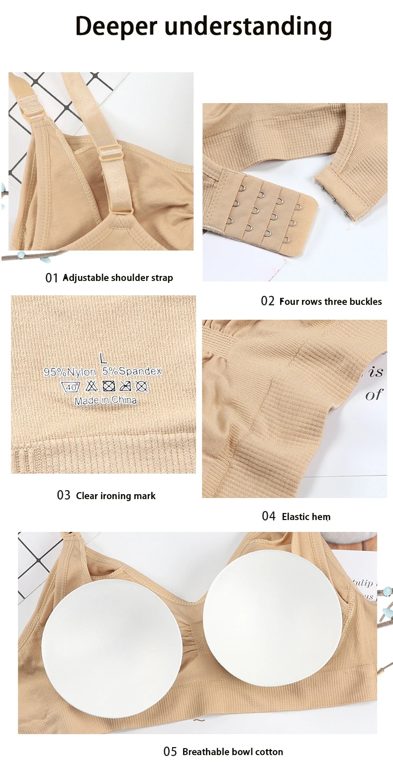 Nursing Bra Comfortable For Breastfeeding Maternity Bras Push Up Silk ...