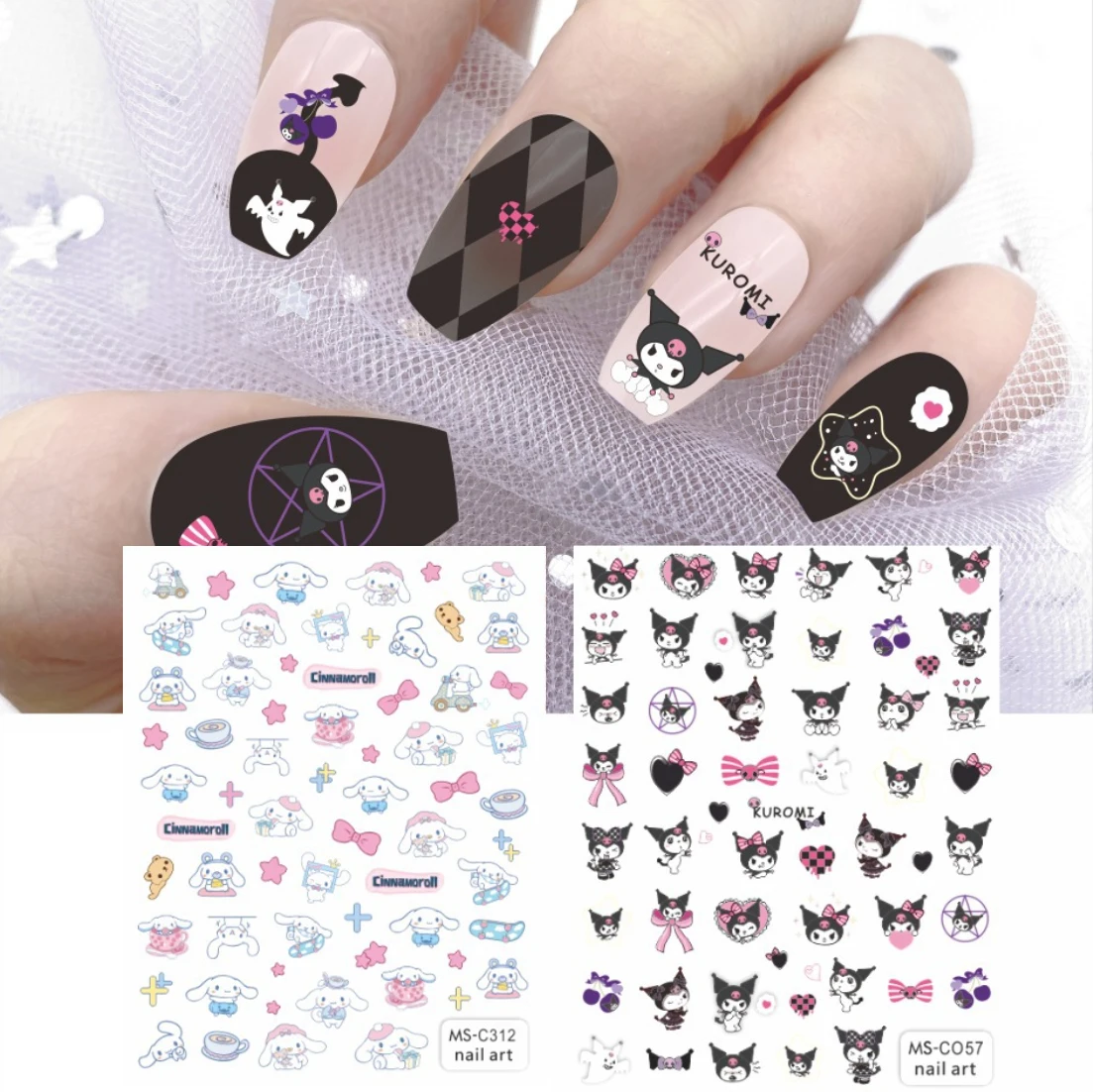 cartoon 3D nail art sticker melody decal kuromi Doraemon| Alibaba.com