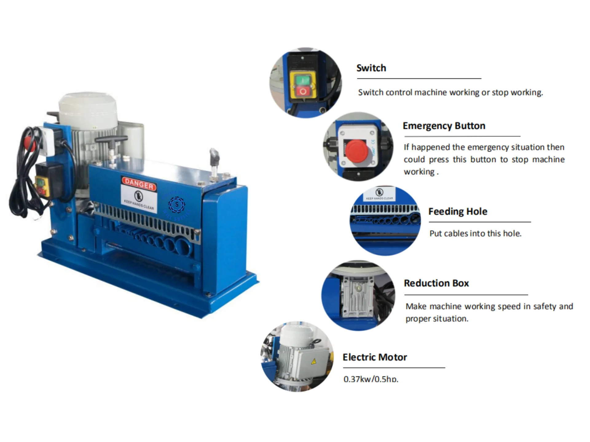 St-038m With 0.5hp Automatic Used Cable Scrap Wire Stripper Cutting ...