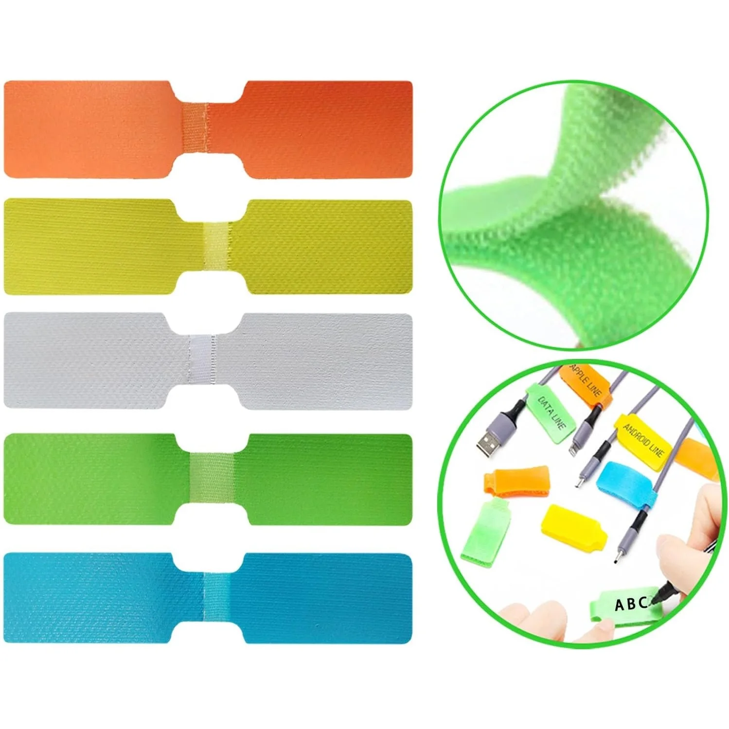 Cable Labels and Cord Tags With Hook and Loop Design Reusable Wire Tag ...