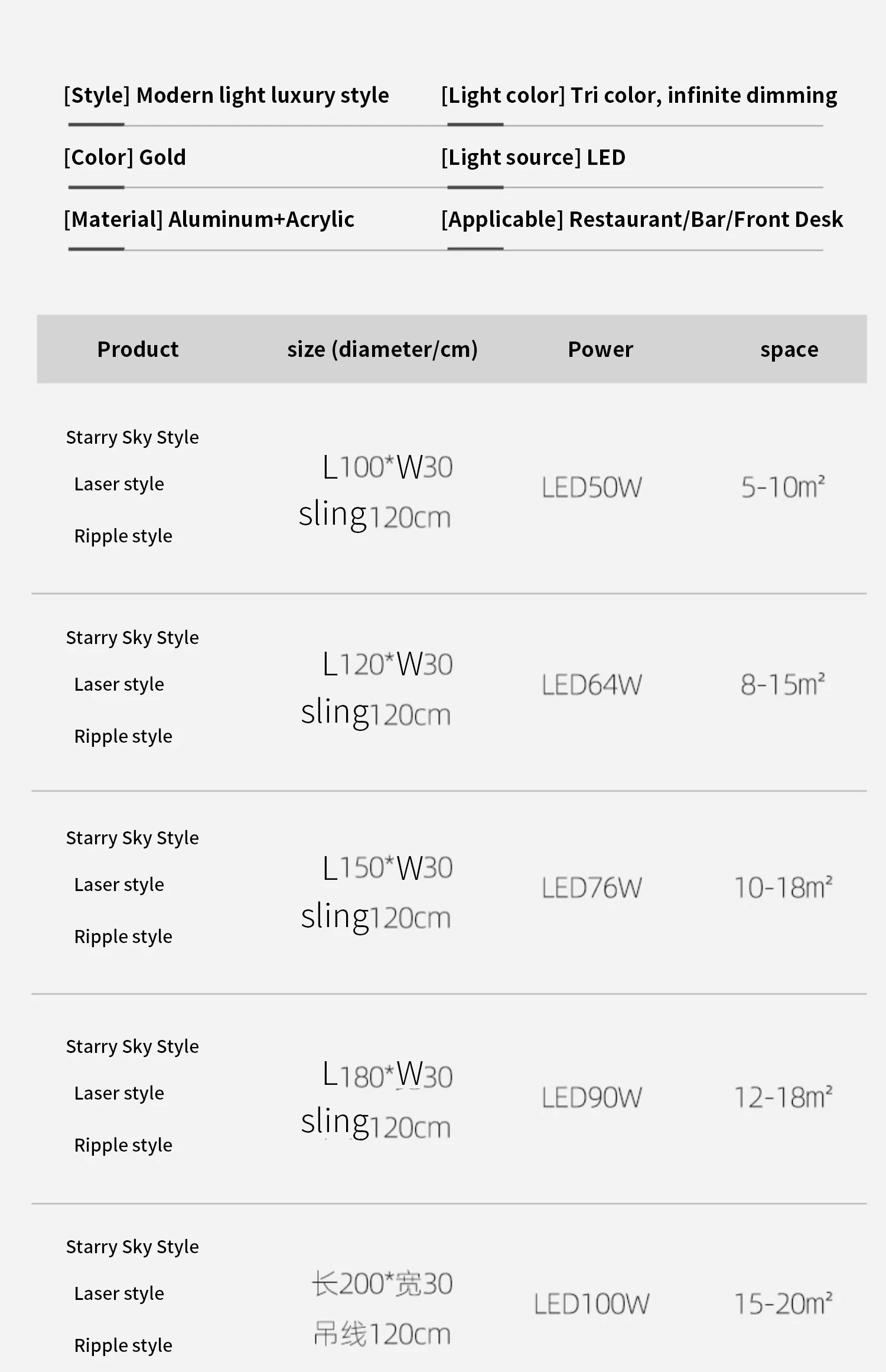 Streamers Shape Modern Luxury Lamp Decoration Hanging