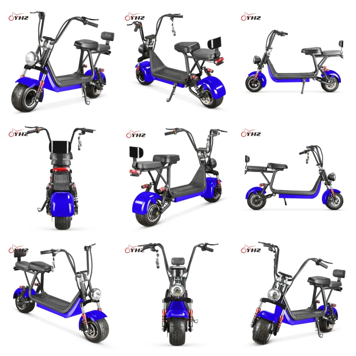 800W 48V Double Seater Mini Electric Mobility Scooter Motorcycle