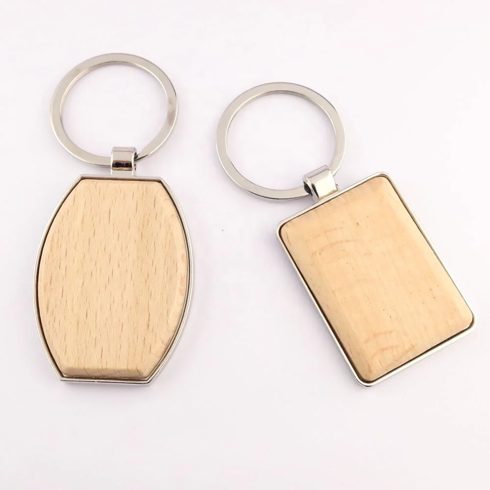 Blanks Wooden Key Chains Wood Keychain Heart Keyring With Laser Logo ...