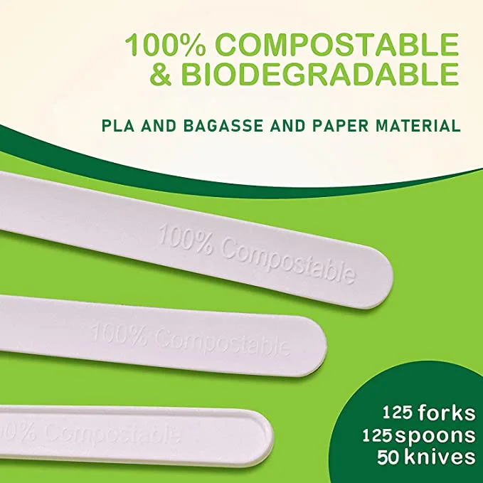 Disposable Compostable Individually Wrapped Heavy Weight Knife Fork ...