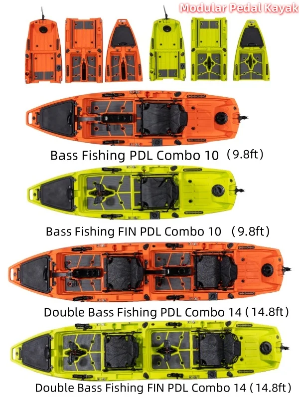 Modular Detachable Kayak for 3 Power Systems - LSF 2 or 3 Pieces