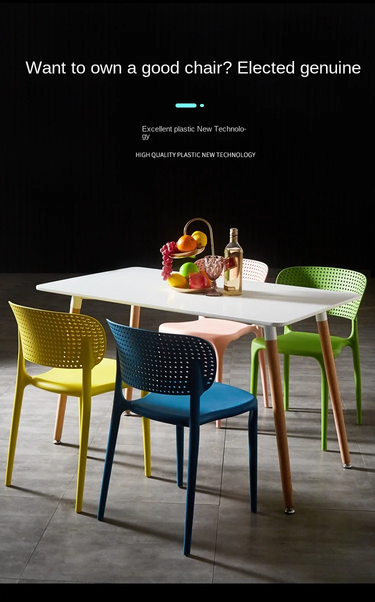 Nordic Style Colored Stackable Outdoor Monoblock Seat Plastic Dining ...