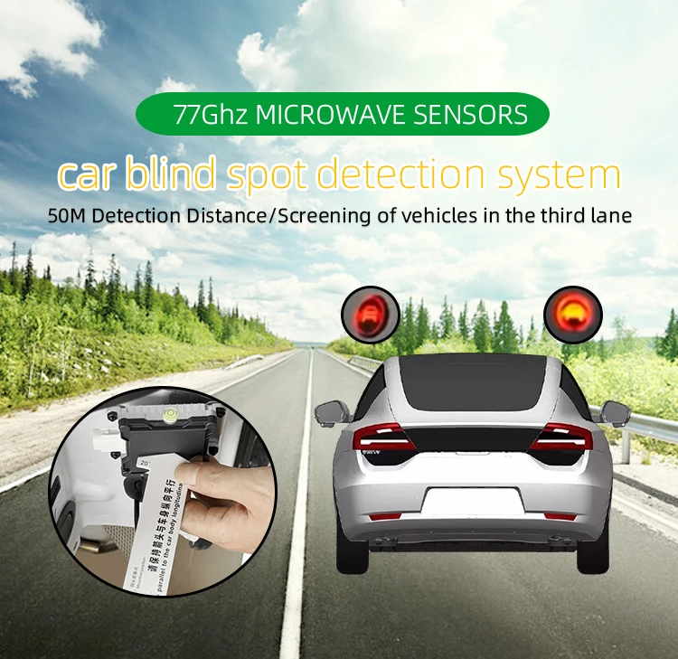 H1 77ghz Universal Vehicle Microwave Sensor Waterproof Bsd 50m Lane Change Assist System Blind ...