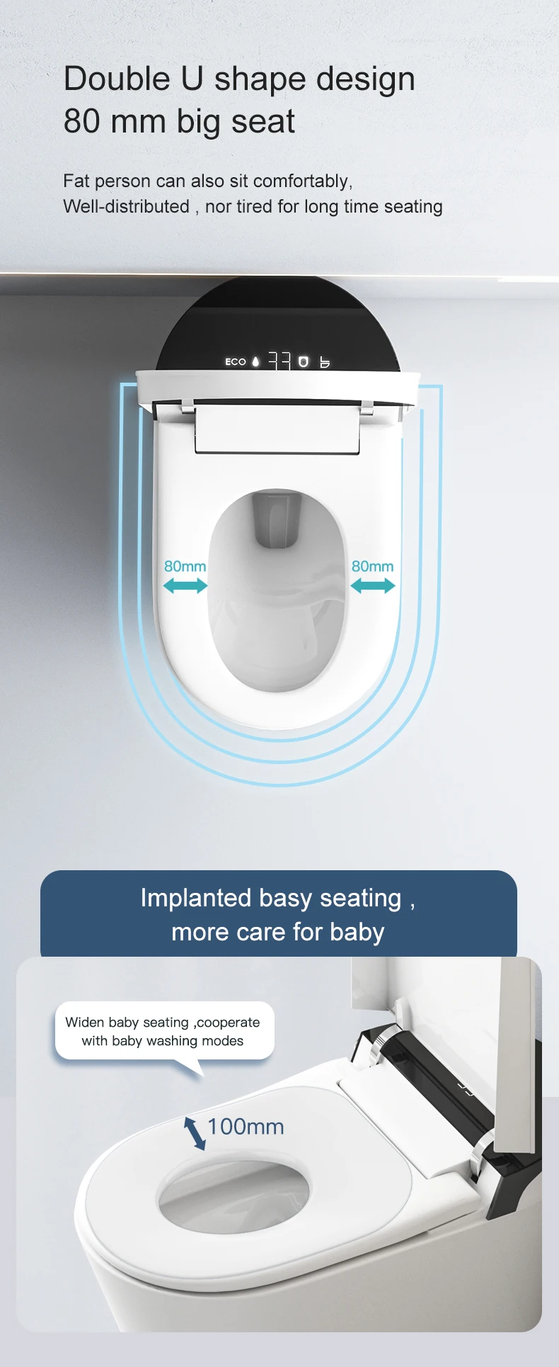 Auto Washing Self Cleaning Function Floor Mounted Electronic Smart ...