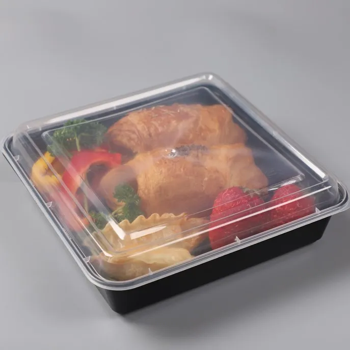 52oz square Plastic PP Container with Lids Food Container BPA Free Take ...
