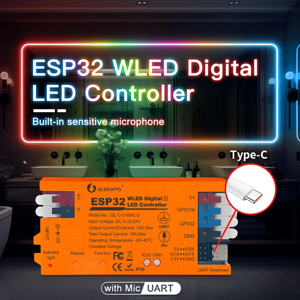 Esphome ESP32 Led Strip Controller - Smart Lighting Control