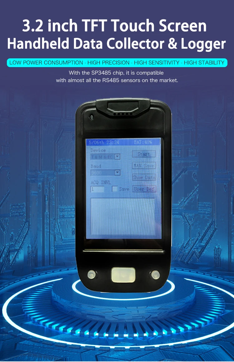 RS485 Modbus Handheld Data Collector for Soil & Enviro Monitoring