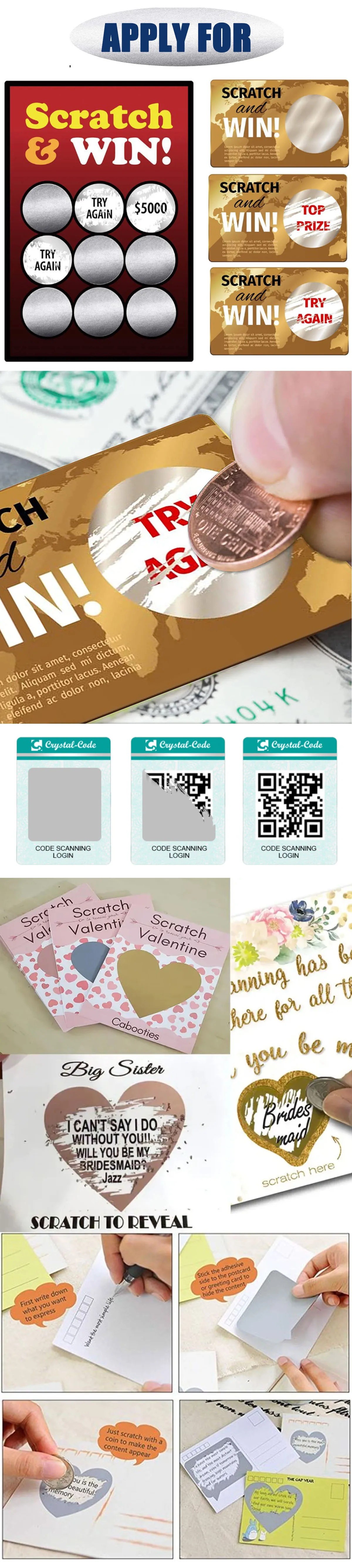 Unipack Scratch Off Sticker Round Hologram Holographic Sticker Glitter ...