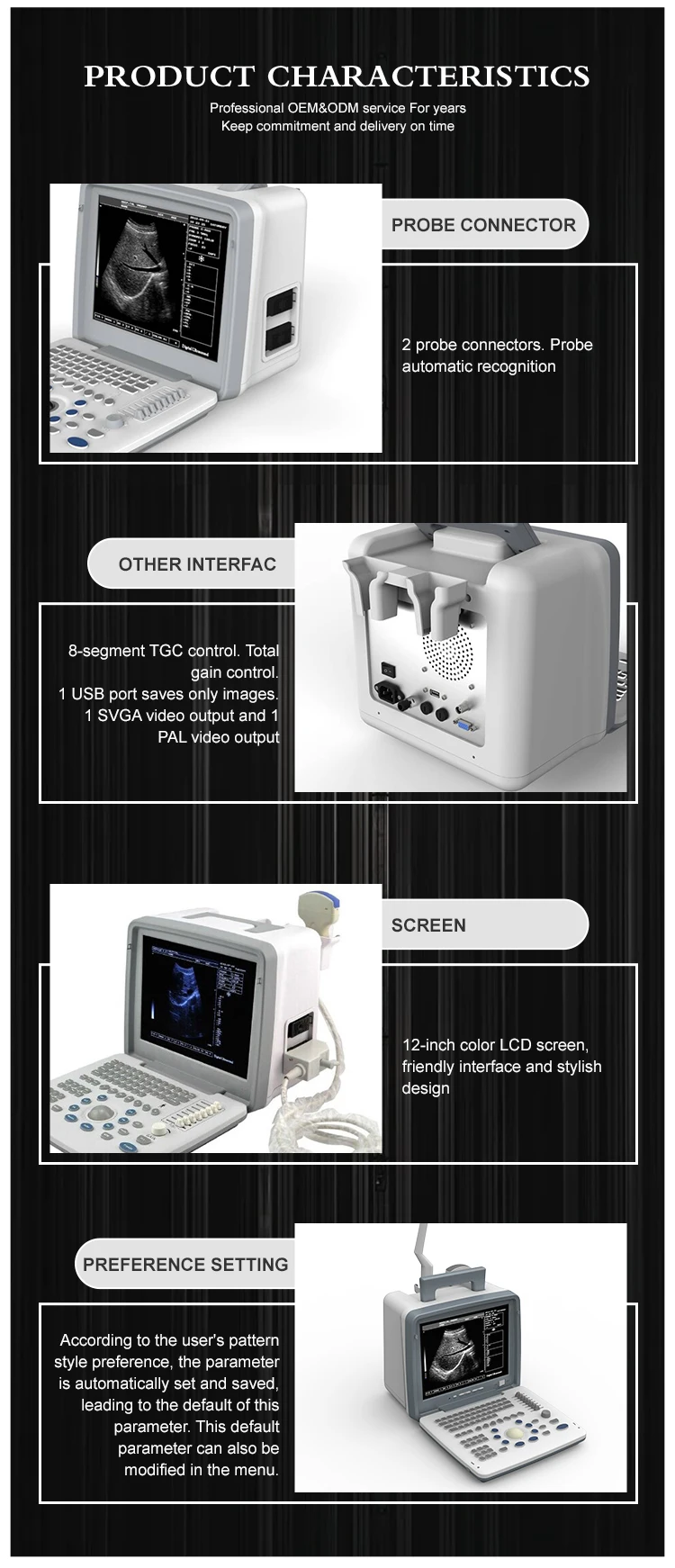 Black and White Linear Convex Ultrasound Probe for Pig Pregnancy
