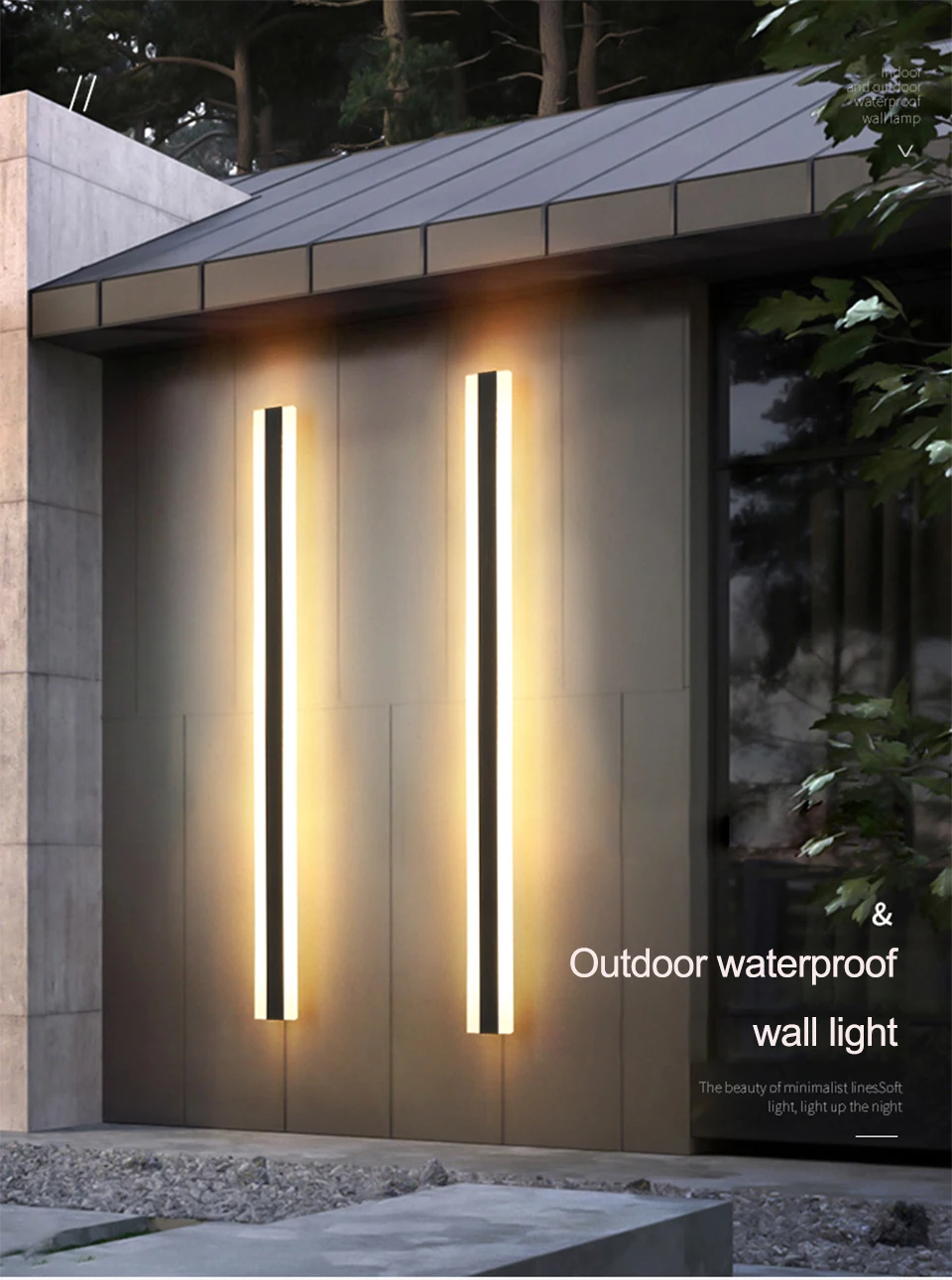Durlite Exterior Led Linear Wall Light Tri Color Garden 30w 100cm ...