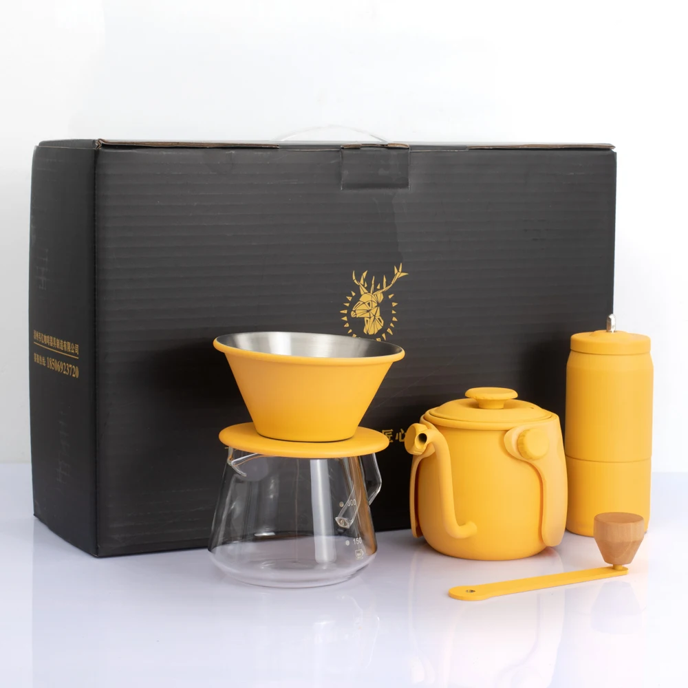 Hot Brew Stainless Steel Drip Coffee Maker Set 5-piece Set Coffee Tools ...