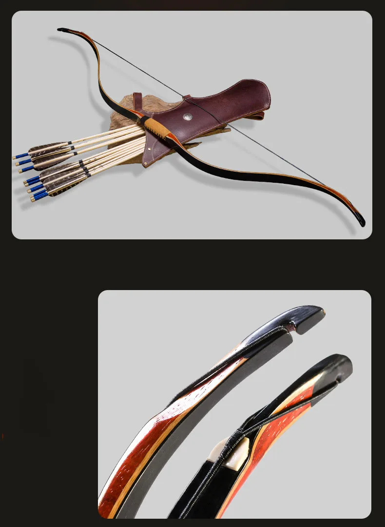 Spg Traditional Bow Archery Hunting Recurve Horse Longbow Wooden Handle ...