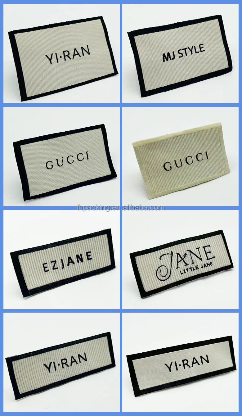 Luxury White Woven Neck Label With Logo Custom Woven Size Cuttom Label ...