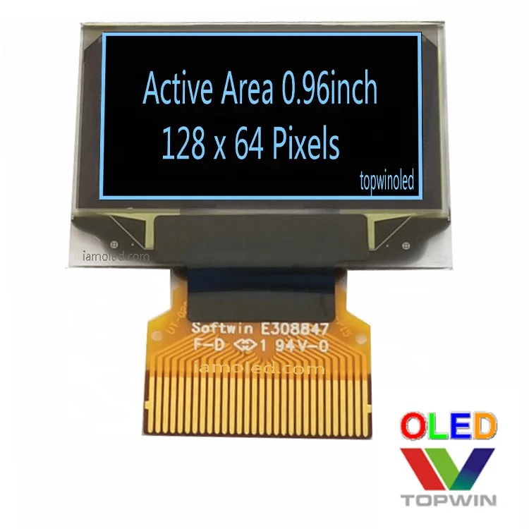 0.96 Inch 128x64 Resolution Blue Colour Panel Connector Type Oled ...