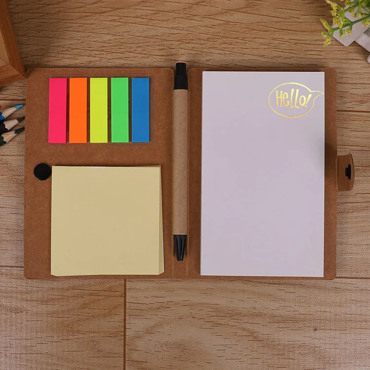 Kraft Paper Sticky Notes Coil Notebooks Office Memo School Stationery ...