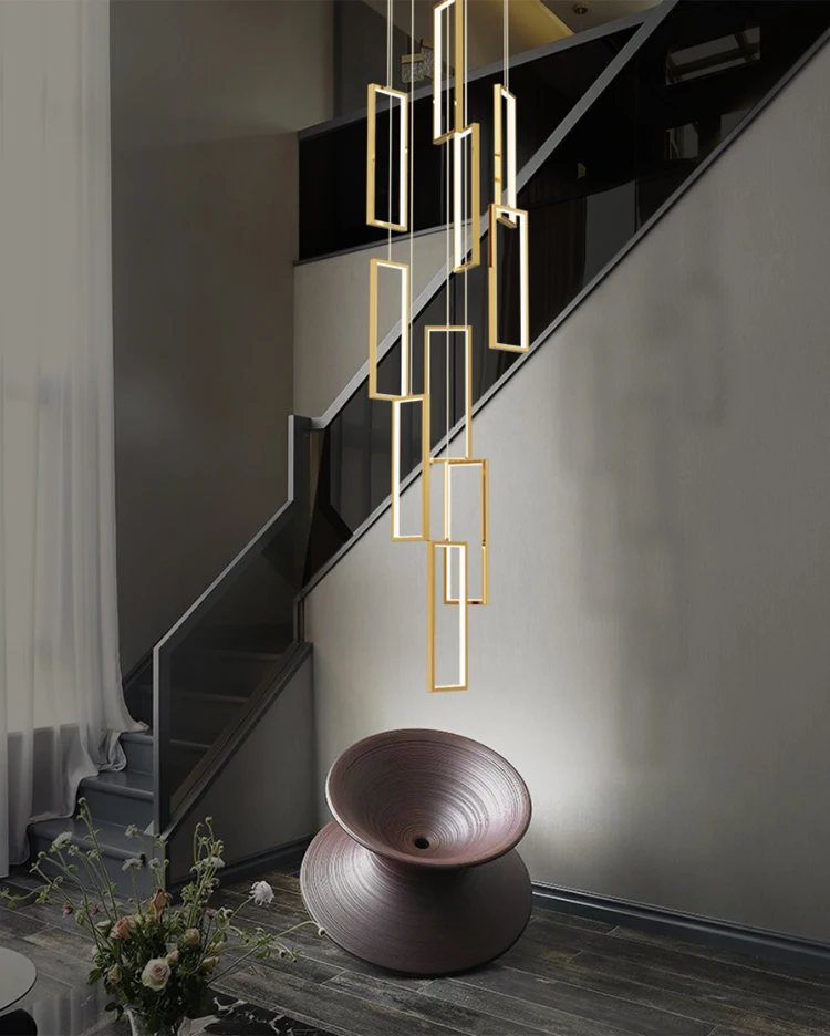 2m Tall High Ceilings Geometric Shape Pendant Light Modern Hotel Lobby ...