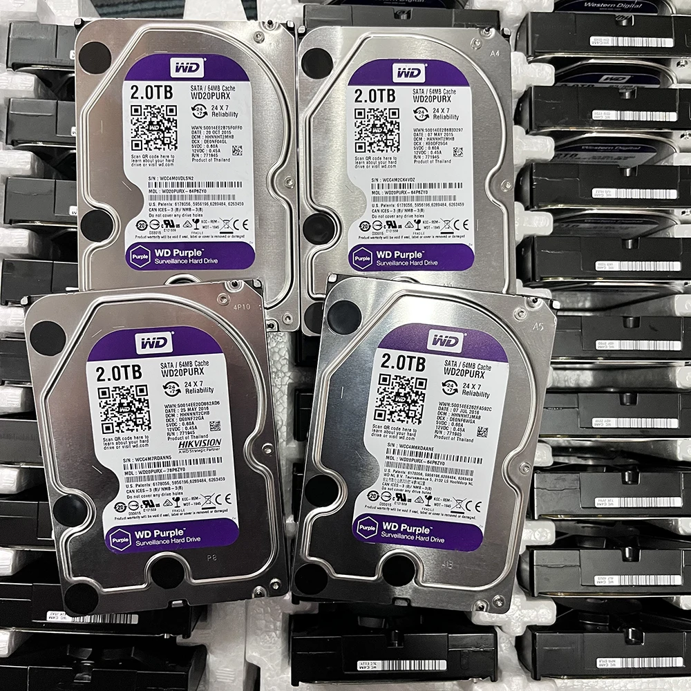 3.5" Surveillance HDD Monitoring Hard Drive WD Purple 8TB SATA 6 Gb/s ...