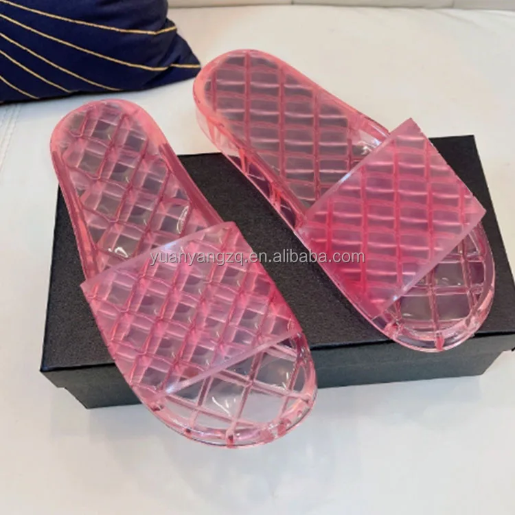 Jelly Transparent Crystal Jelly Slippers Designer Slippers