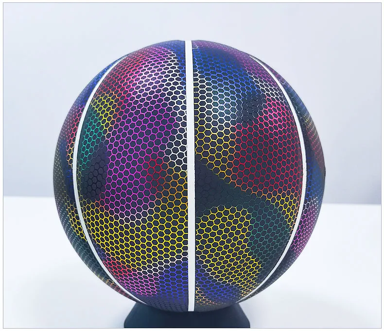 White Luminous Holographic Reflective Basketball 29.5 Size 7 Outdoor ...