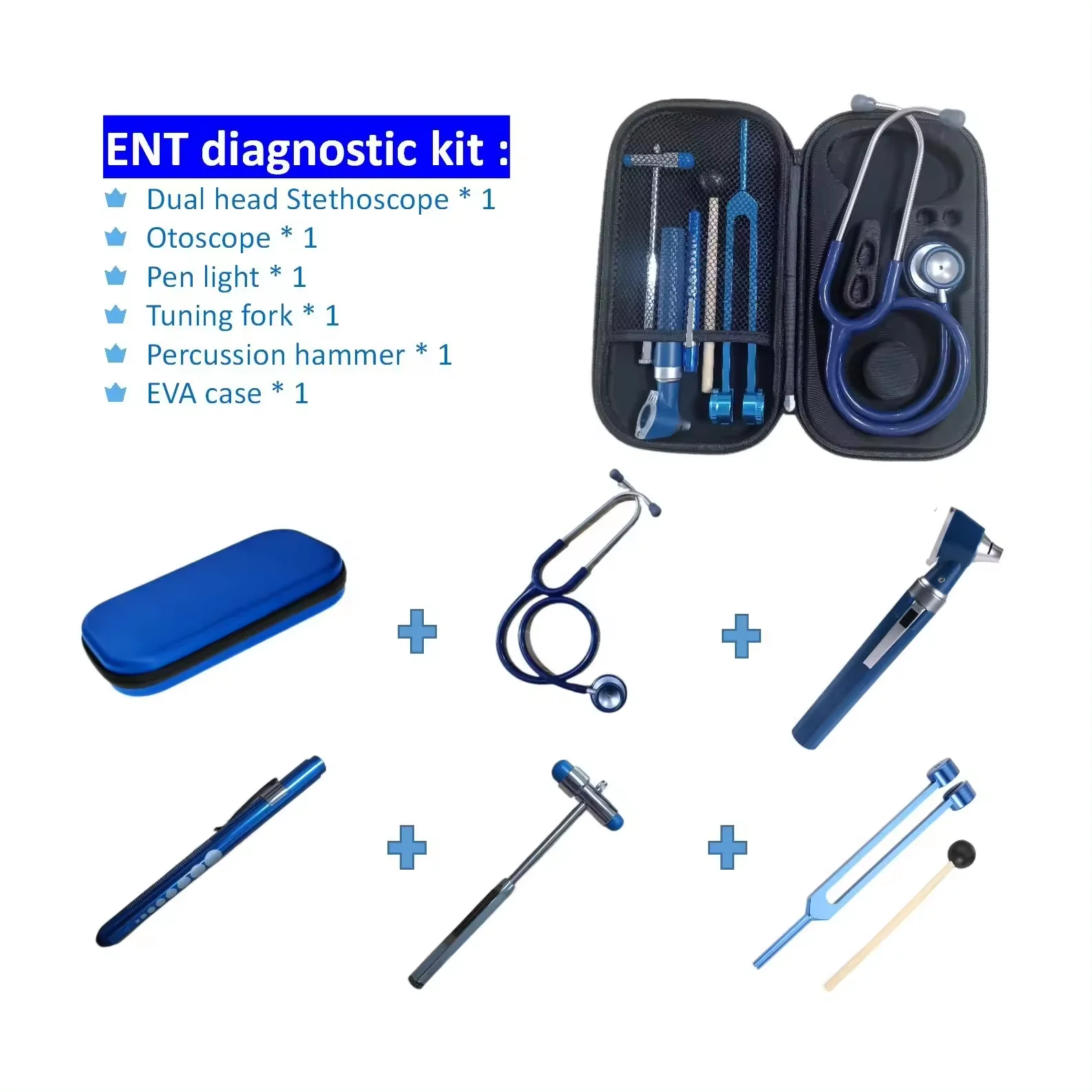 Medical Nylon Cuff Stethoscope Kits Manual Stethoscope Set Pen Light ...