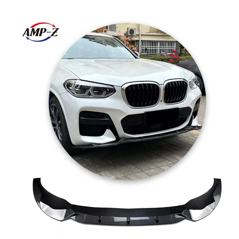 Car Body Kit Black Or Carbon Front Bumper Splitter Lip Molding Cover ...