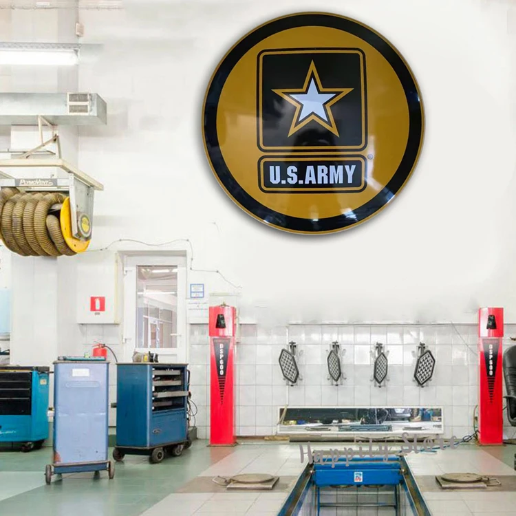 Us Army Metal Sign 16" Round Dome Sign Garage Man Cave Bar Pub Wall ...