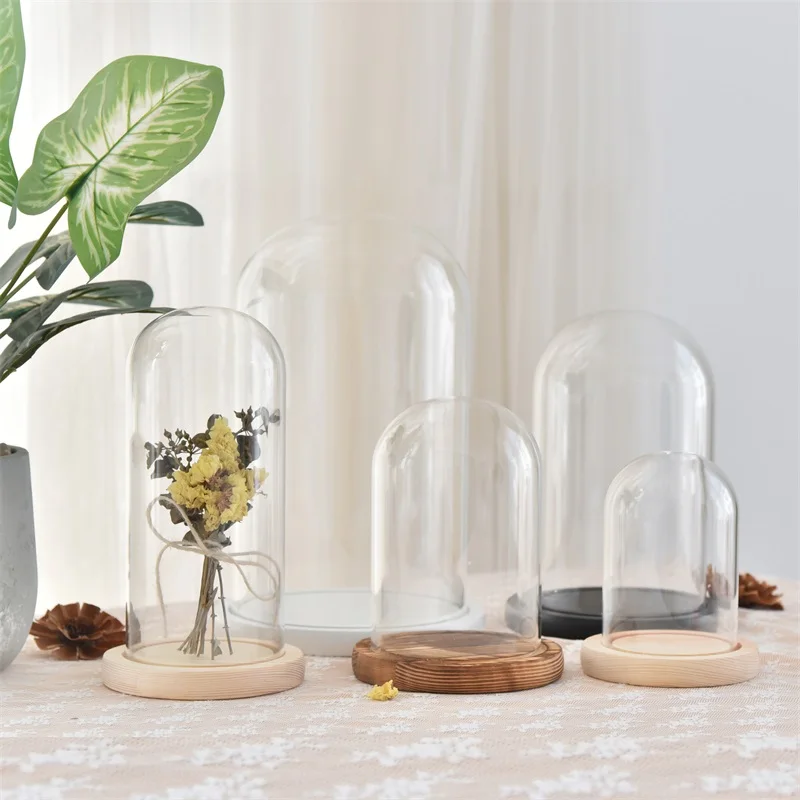 Borosilicate Large Glass Domes with Base 9*15cm 7*15cm 10*15cm Glass ...