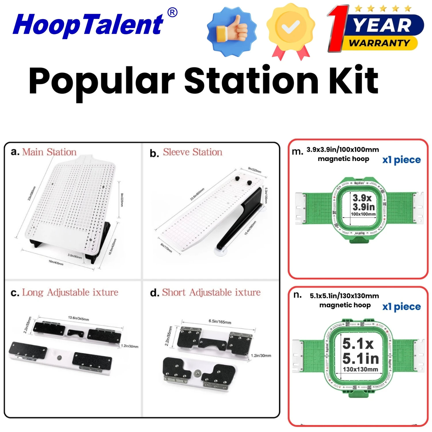 Magnetic Mighty Hoop - Durable Embroidery Starter Kit
