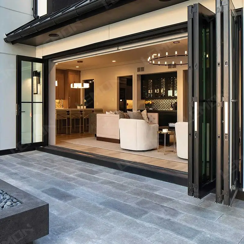 Aluminium Accordion Patio Door with Double Low E Glass - Custom Bi-Fold ...