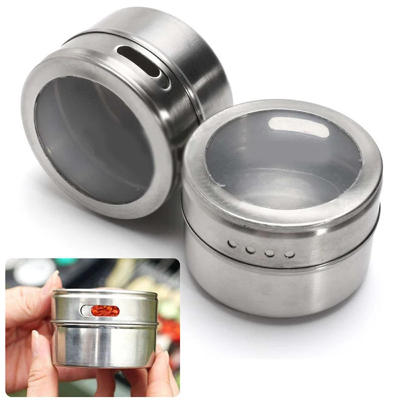 Stainless Steel Kitchen Condiment Container Mini Magnetic Suction Type ...