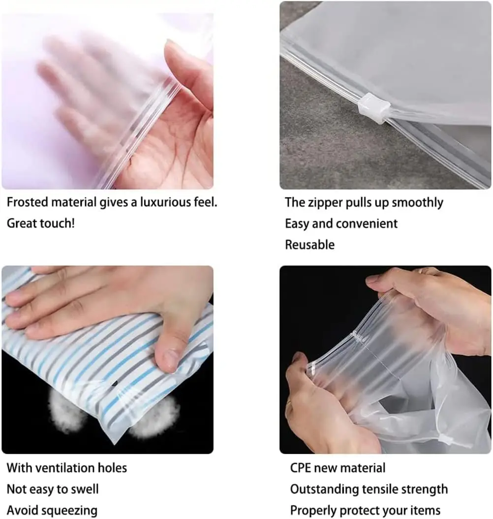 Custom Printed Logo Clothing Packaging Zipper Bag
