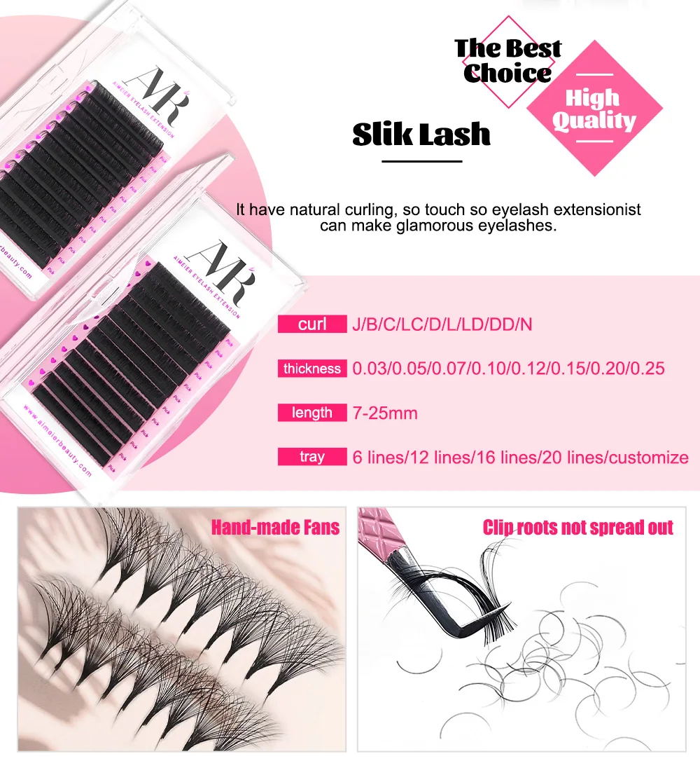 Volume Easy Fanning Eyelash Extensions Faux Mink Flare Easy Fan Eyelash Extention Natural Easy ...