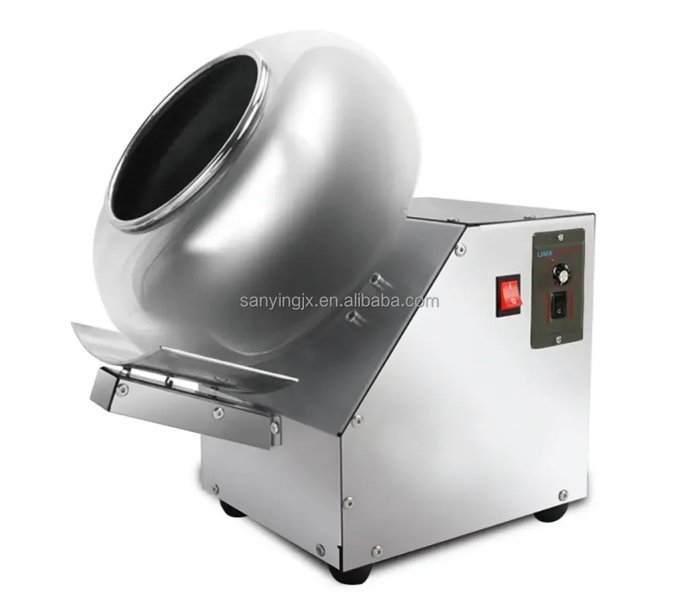 SY-300A Chocolate Almonds Nuts Coating Pan Machine Peanut Sugar Candy ...