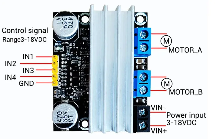 10a Dual Dc Motor Drive Module Forward And Reverse Pwm Speed Regulation ...