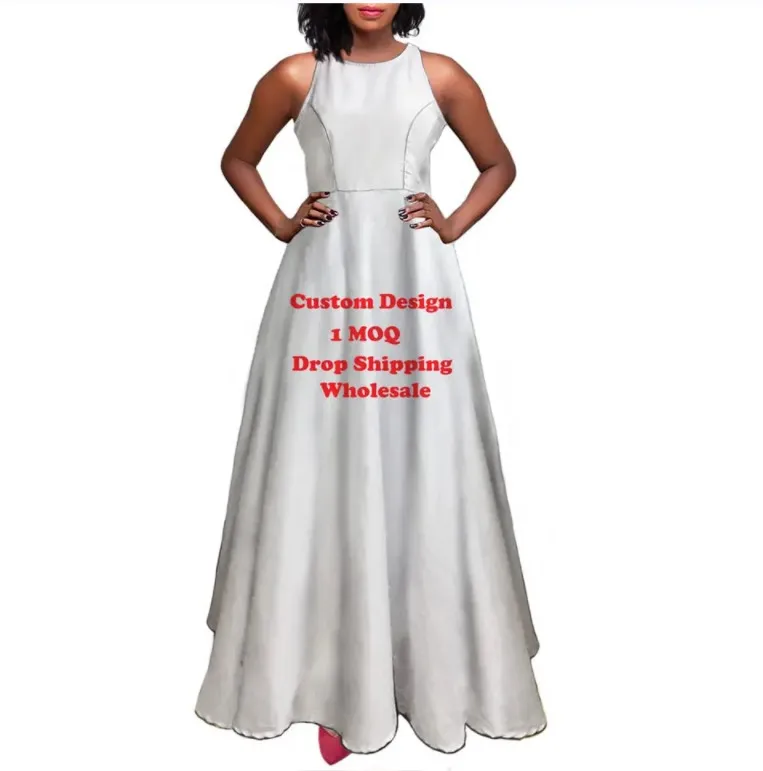 Sublimation Print Blank POD High Quality Custom Dress Long Dresses ...