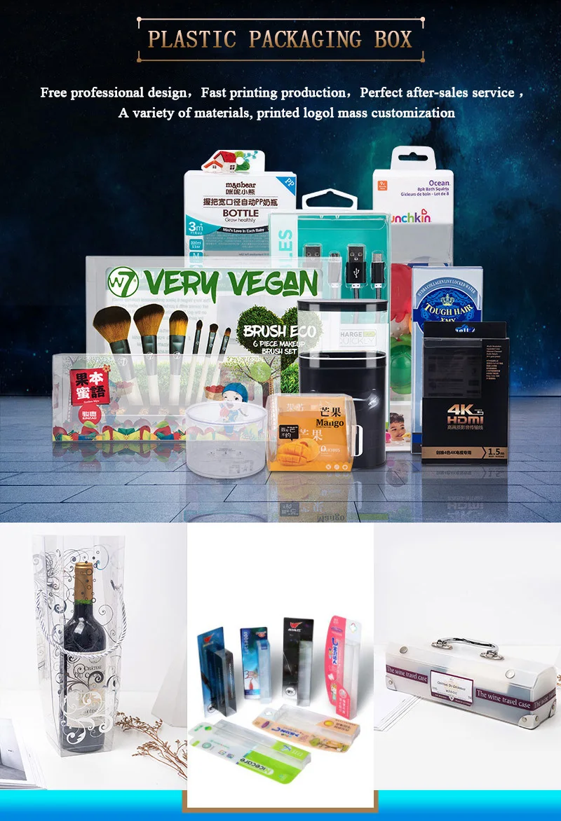 Wholesale custom makeup sponge packaging box PVC plastic clear beauty ...