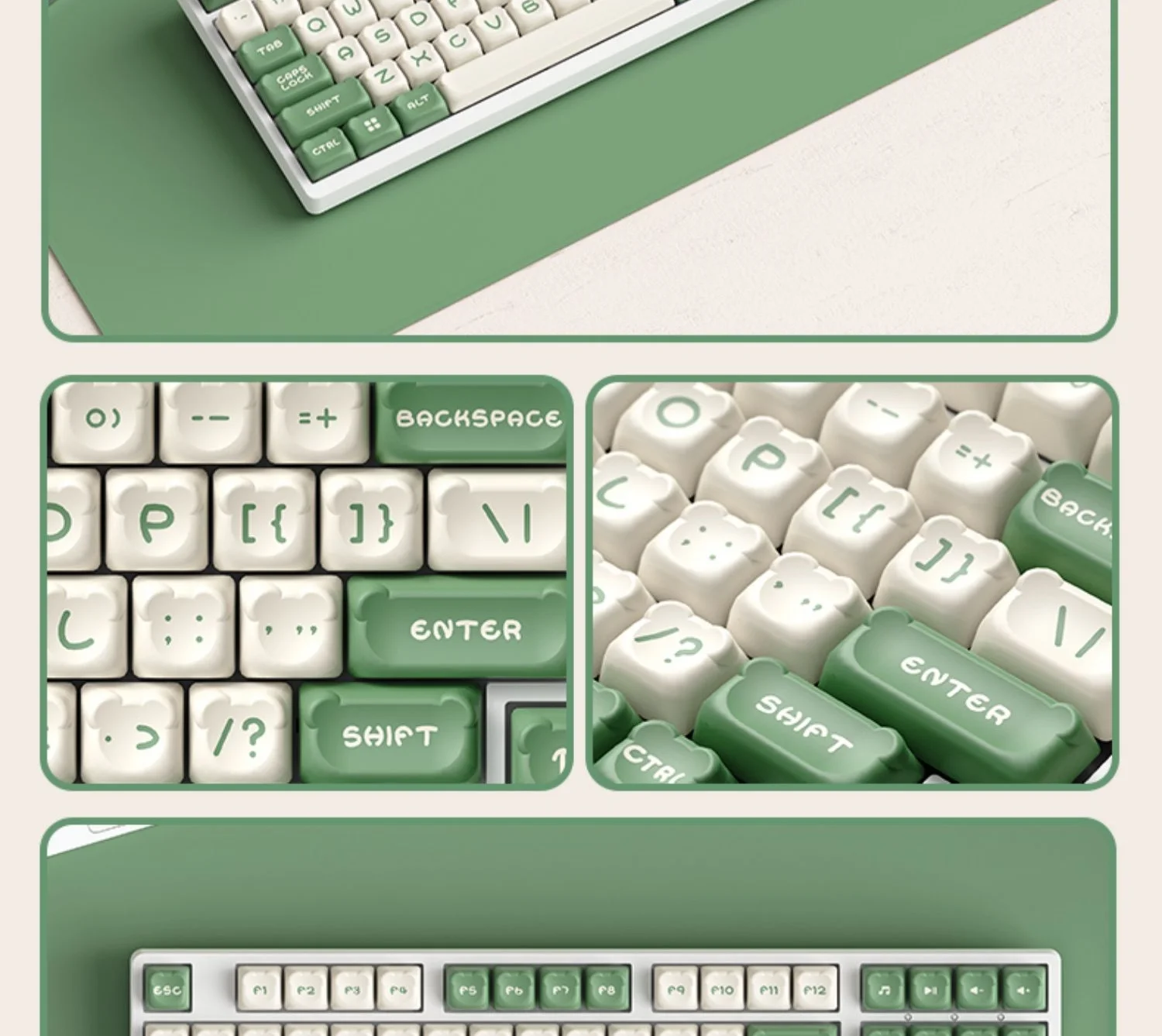 Akko OEM Profile Bear Theme Keycap Set for Mechanical Keyboard