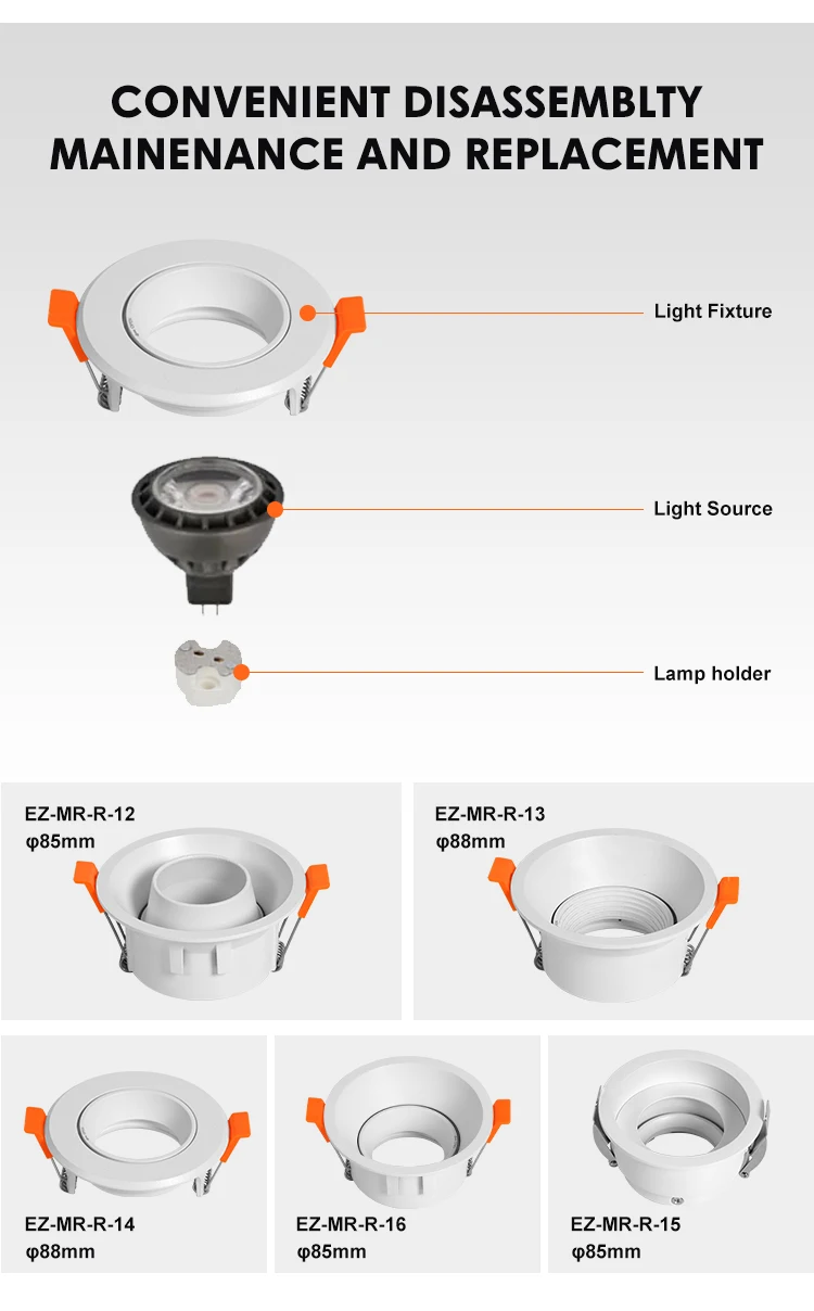 Downlight GU10 MR16 LED Spot Housing - Modern & Efficient