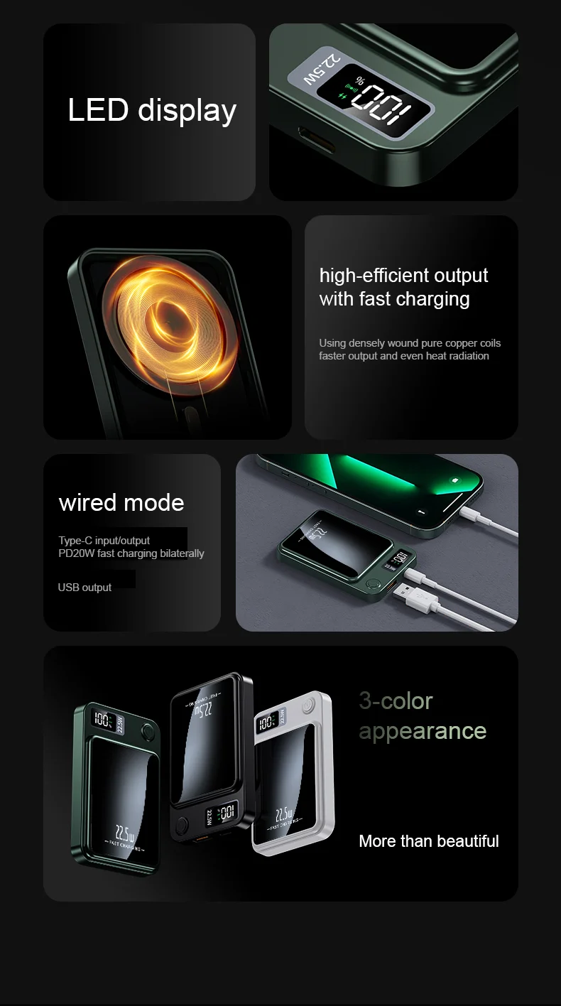MXH 10000mah Battery Pack - Portable, Fast Charging Power Bank