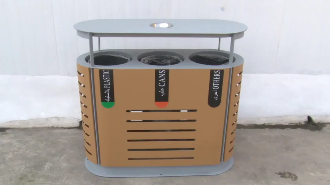 Hot Sale Outdoor Huge Outside Stylish 3 Compartment Waste Sorting ...