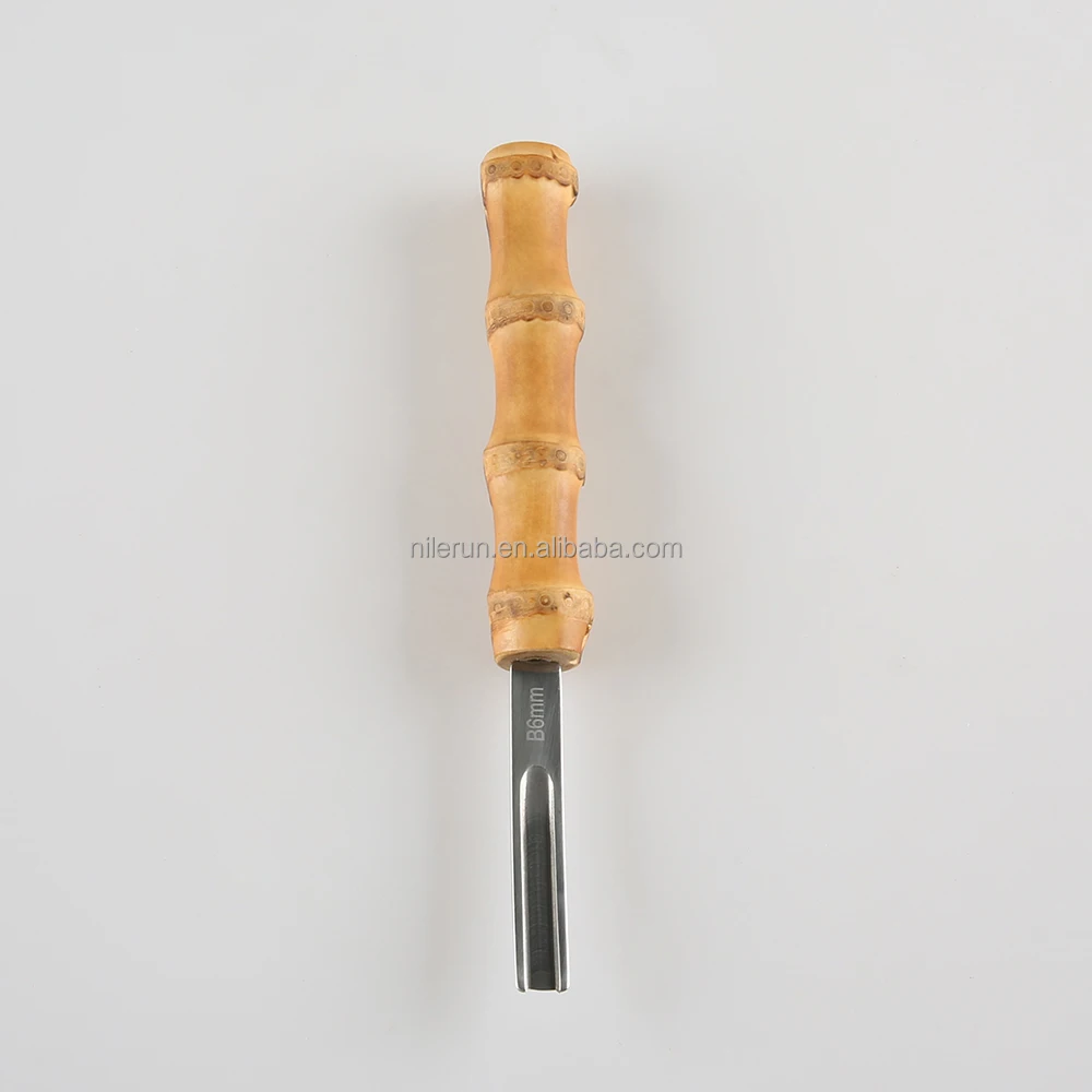 Bamboo Wood Handle Stainless Steel Leathercraft Skiving Beveling ...