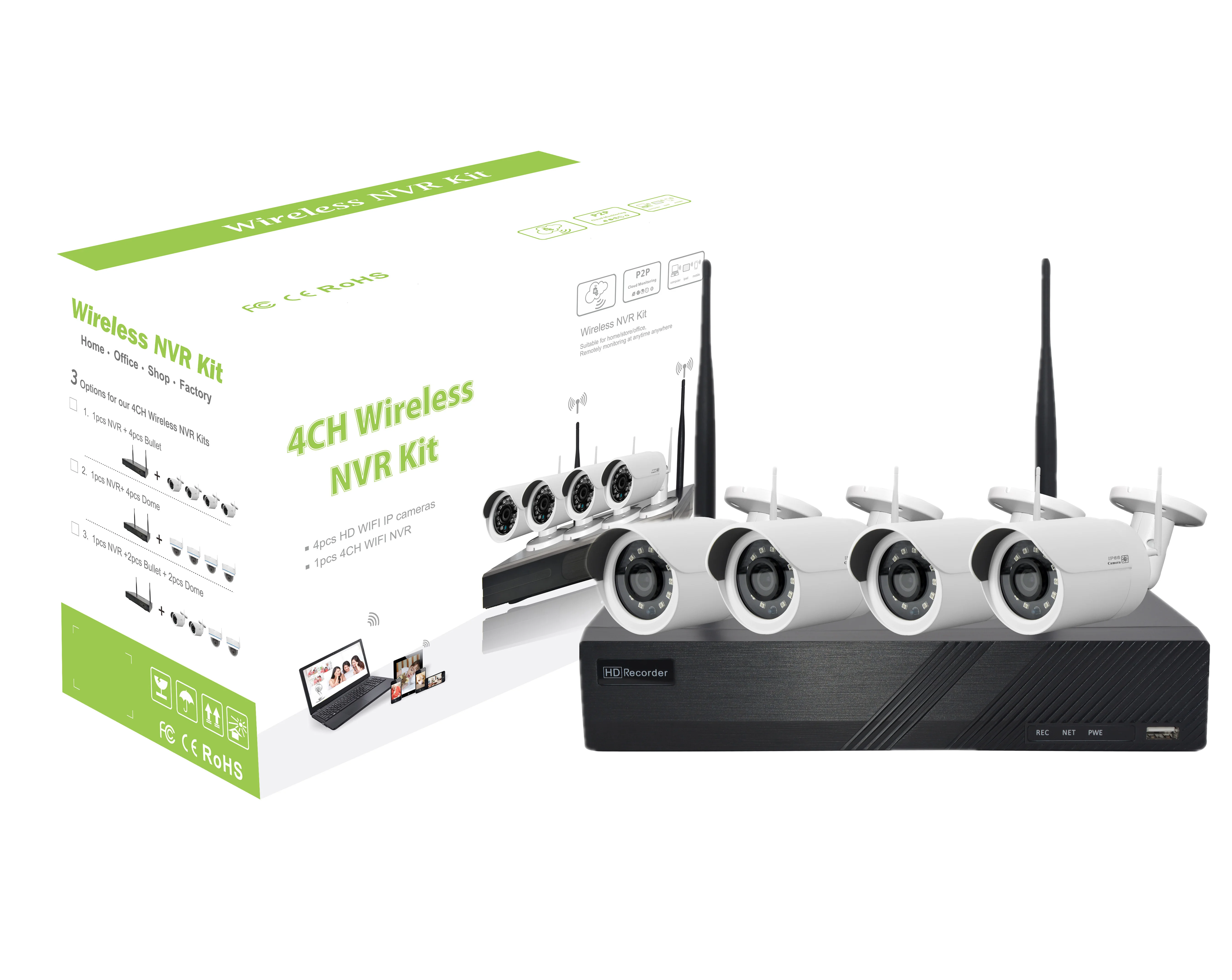8 Channels 3mp Wifi Kit With Nvr Monitor 8pcs Full Metal Bullet Wifi ...