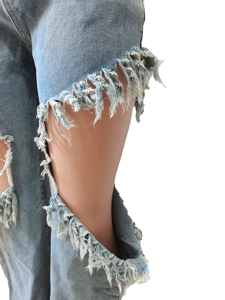Bulk Wholesale Designer Women Casual Distressed High Waist Fashion ...