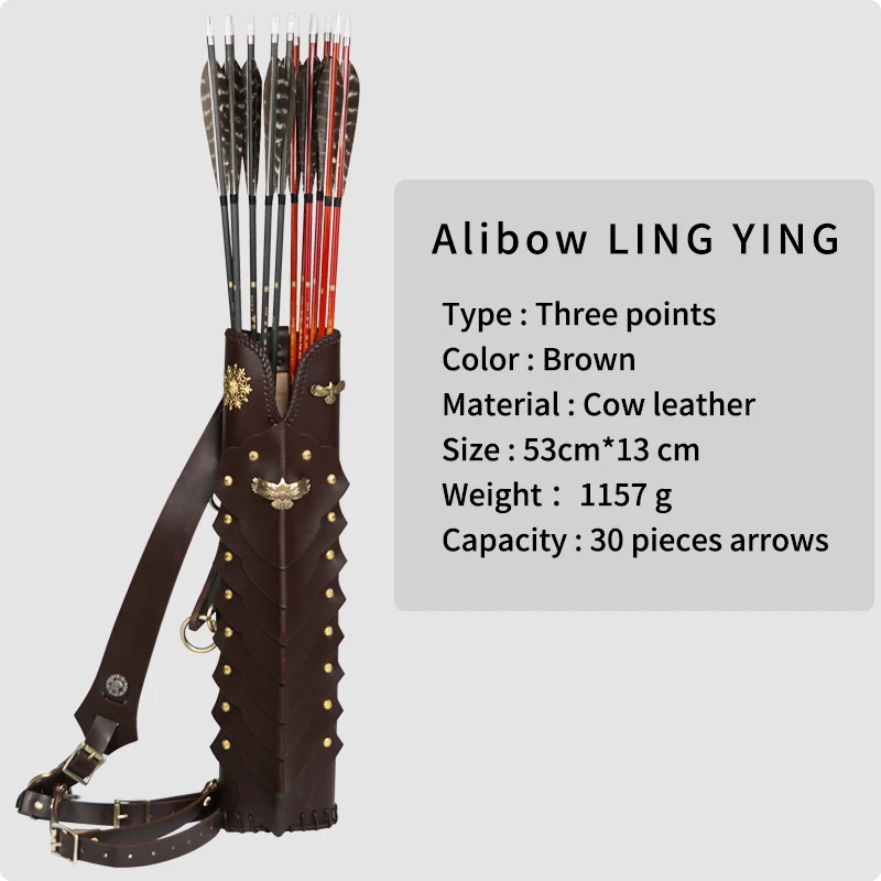 Alibow Archery Arrows Quiver Handmade Cow Leather With Big Capacity ...