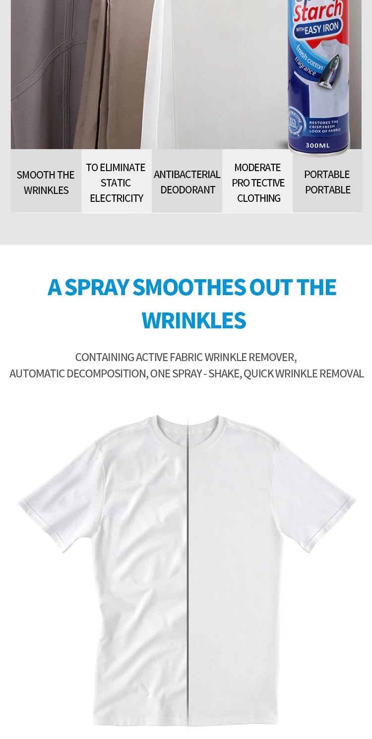 Household Heavy Duty Clothes Starch Ironing Spray Easy on Starch Spray ...