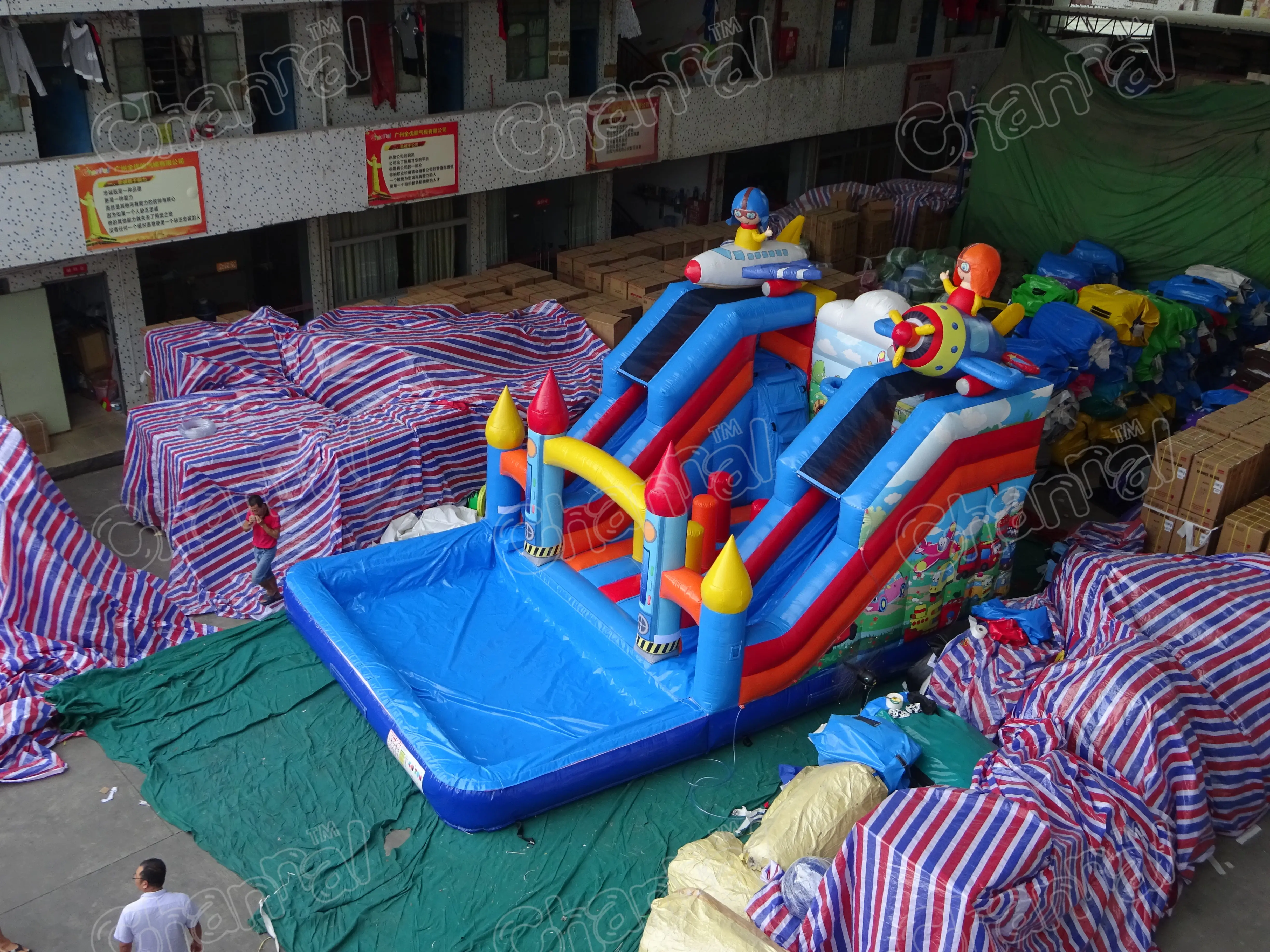 Giant PVC Water Slide Inflatable for Rent Business Jumping Castle With ...